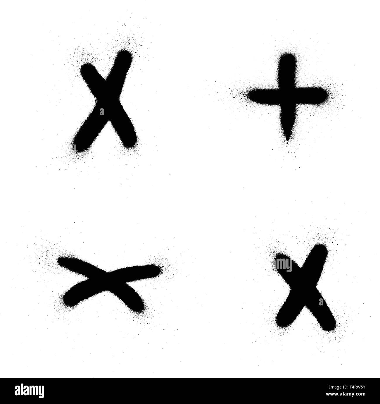 graffiti cross plus x sign sprayed in black on white Stock Vector Image ...