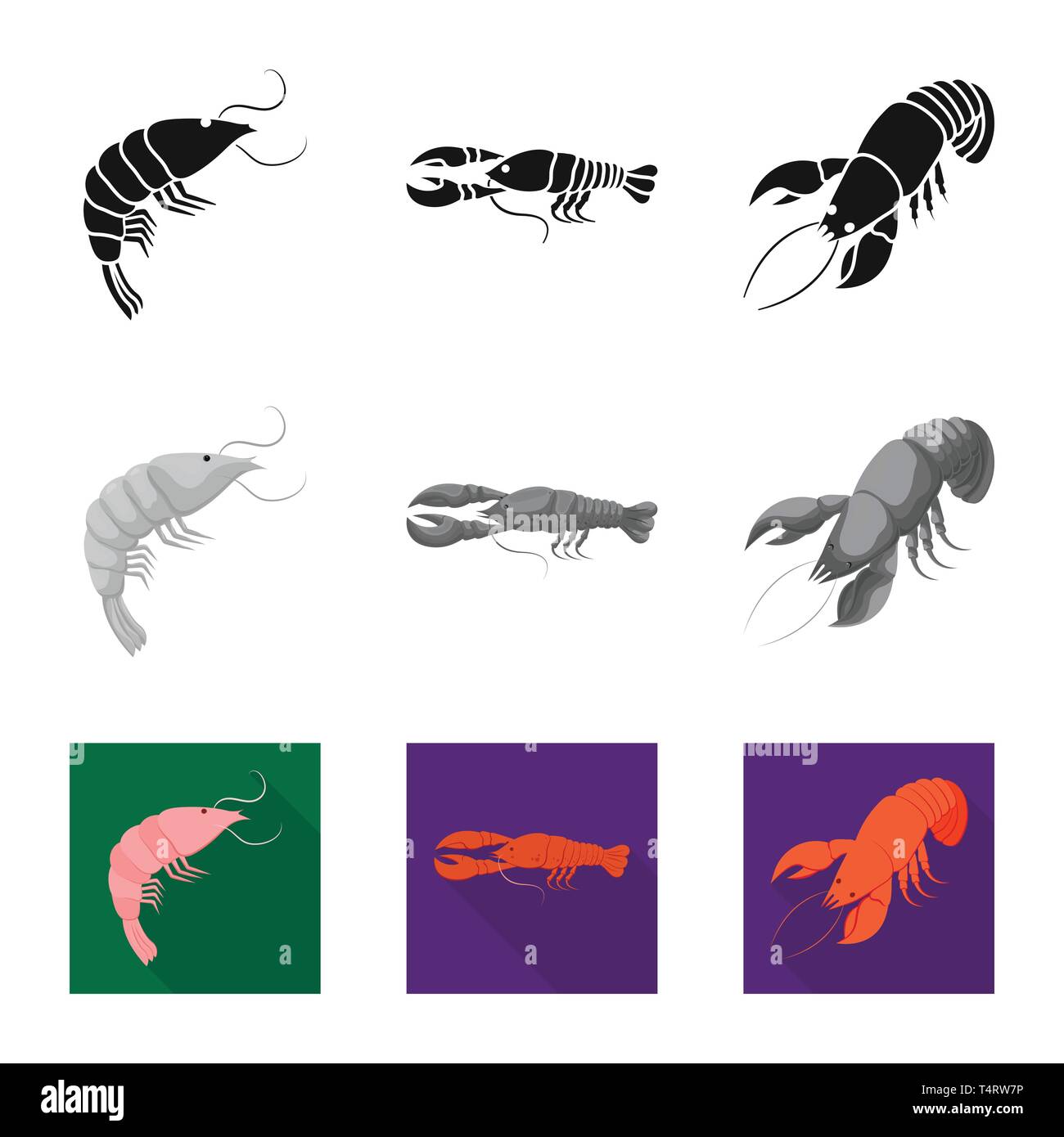 Vector design of appetizer and ocean logo. Set of appetizer and ...