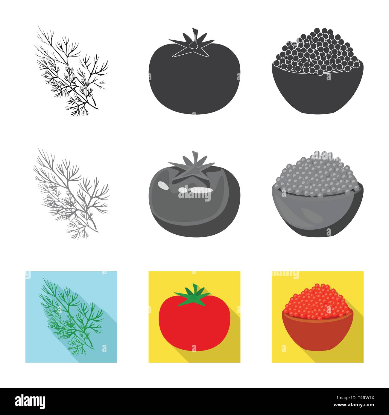 Vector illustration of taste and product icon. Collection of taste and ...