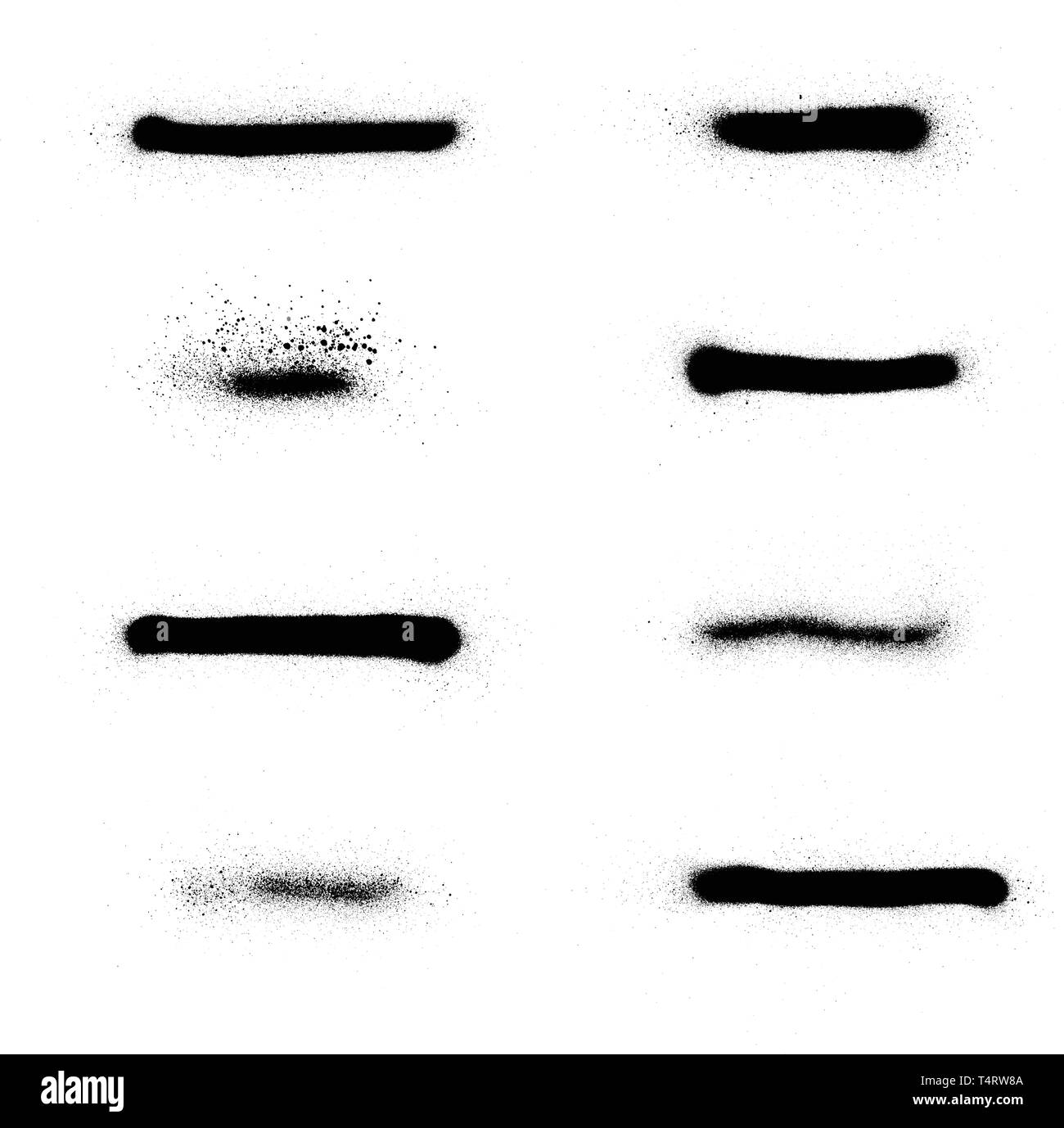 sprayed graffiti stripe collection in black over white Stock Vector ...