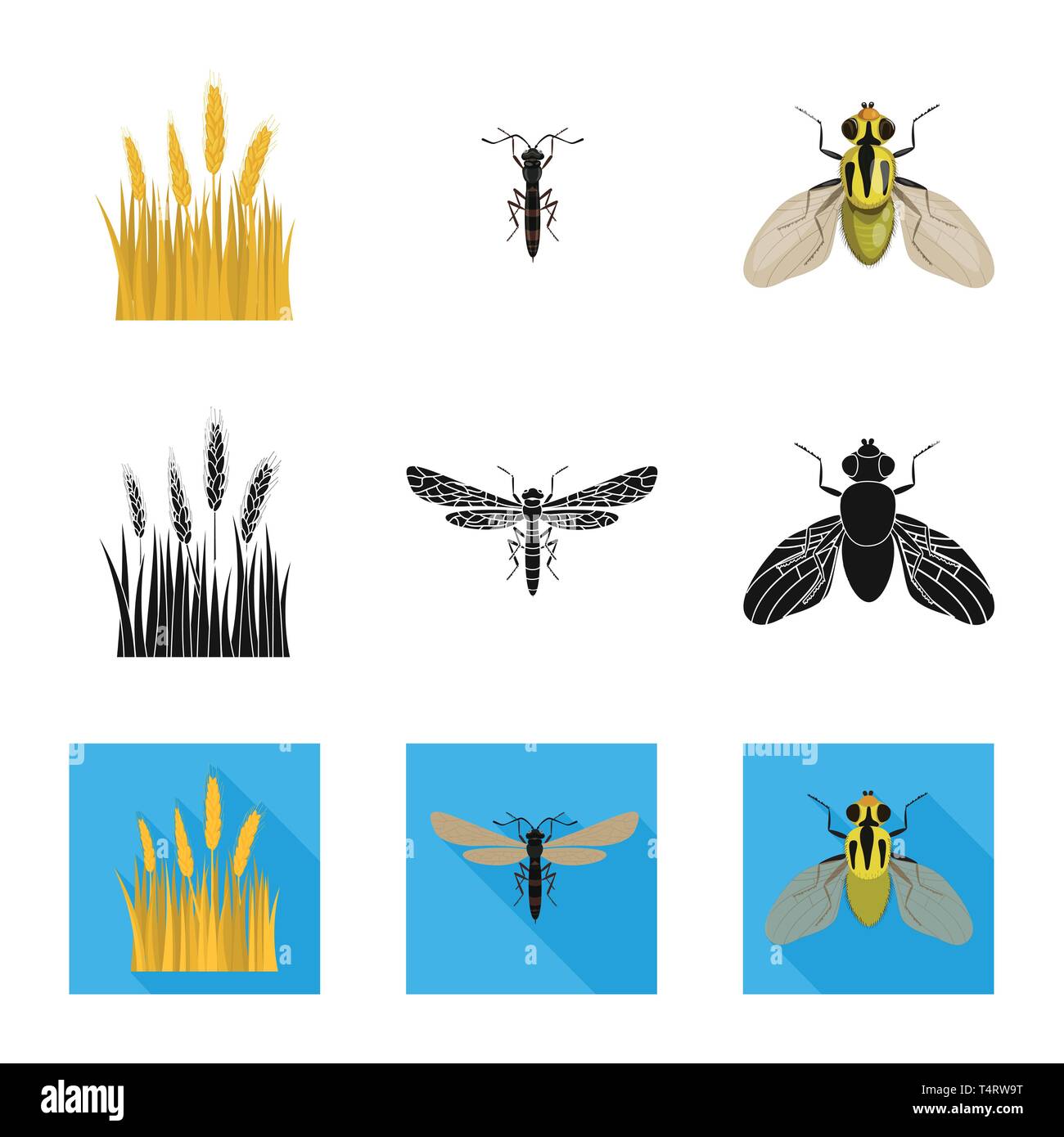Isolated object of agriculture and farming symbol. Collection of ...
