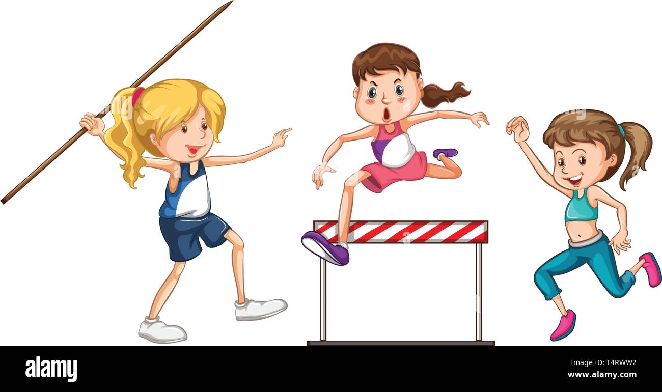 Set of sport athletes character illustration Stock Vector Image & Art ...