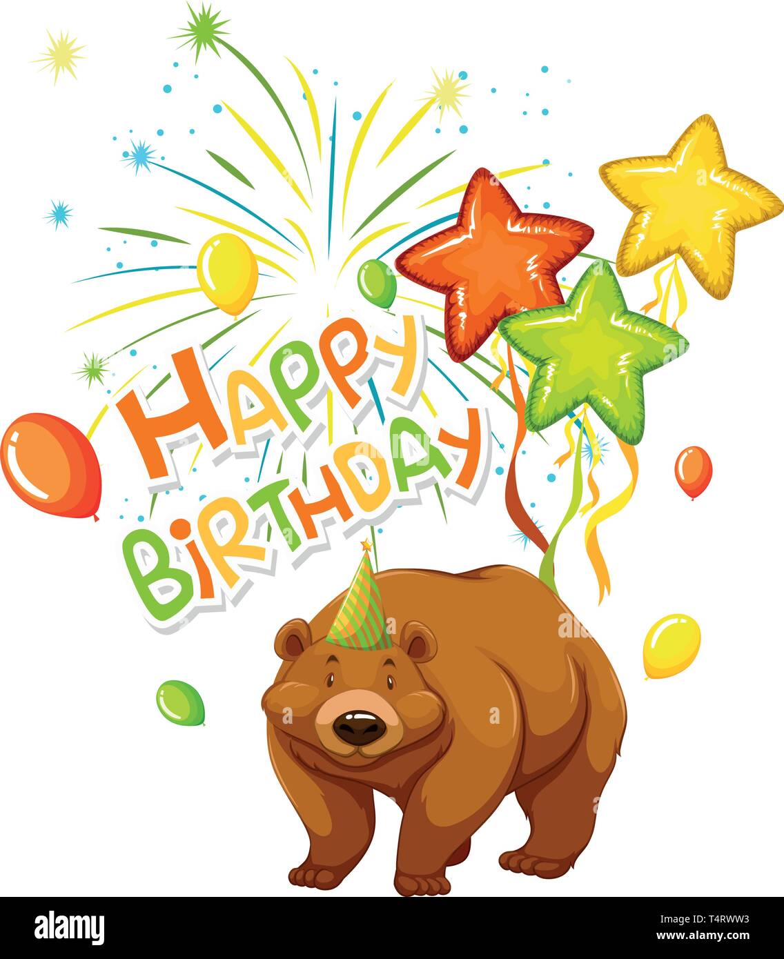 A bear on party template illustration Stock Vector Image & Art - Alamy