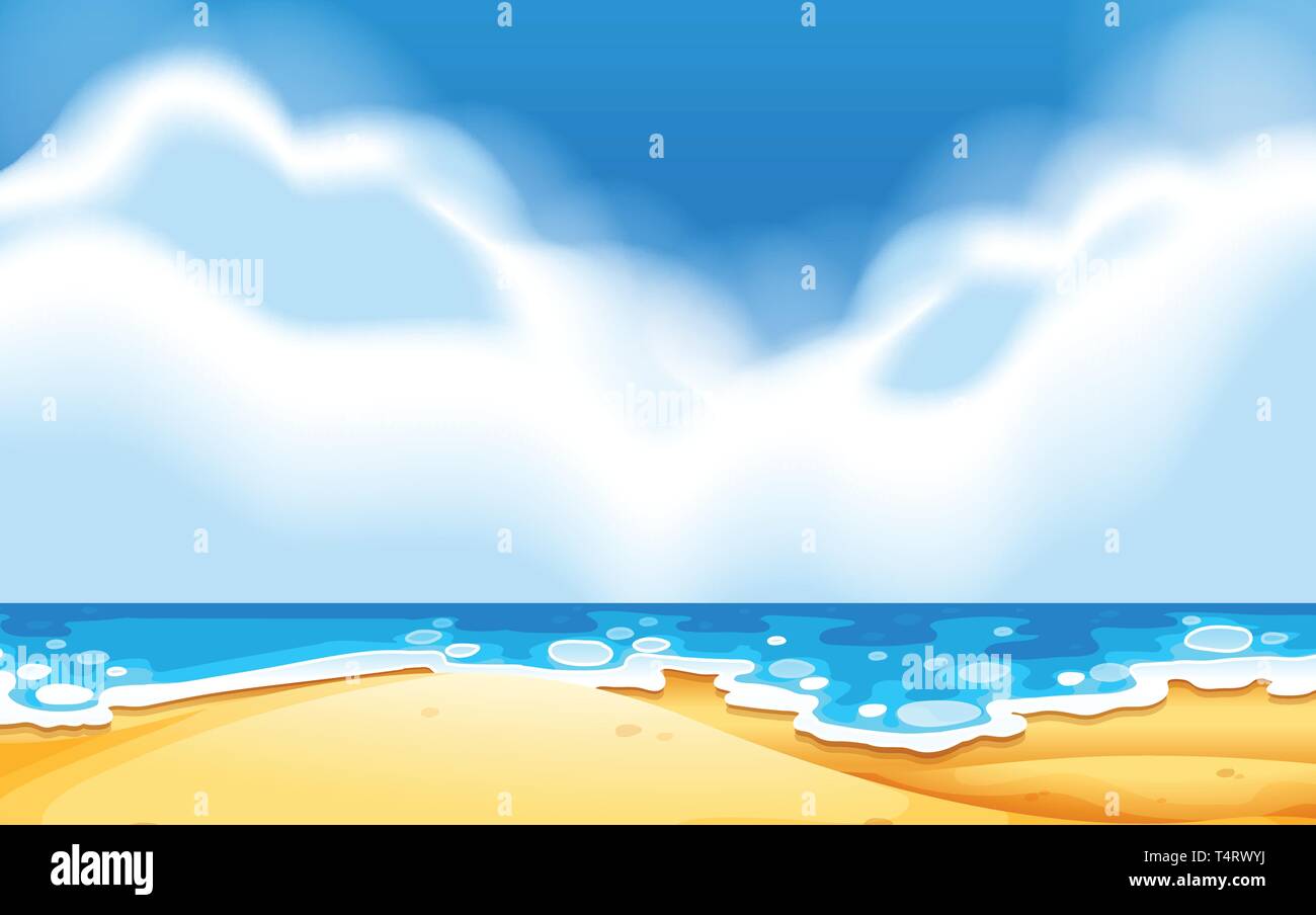 Landscape empty beach sea Stock Vector Images - Alamy