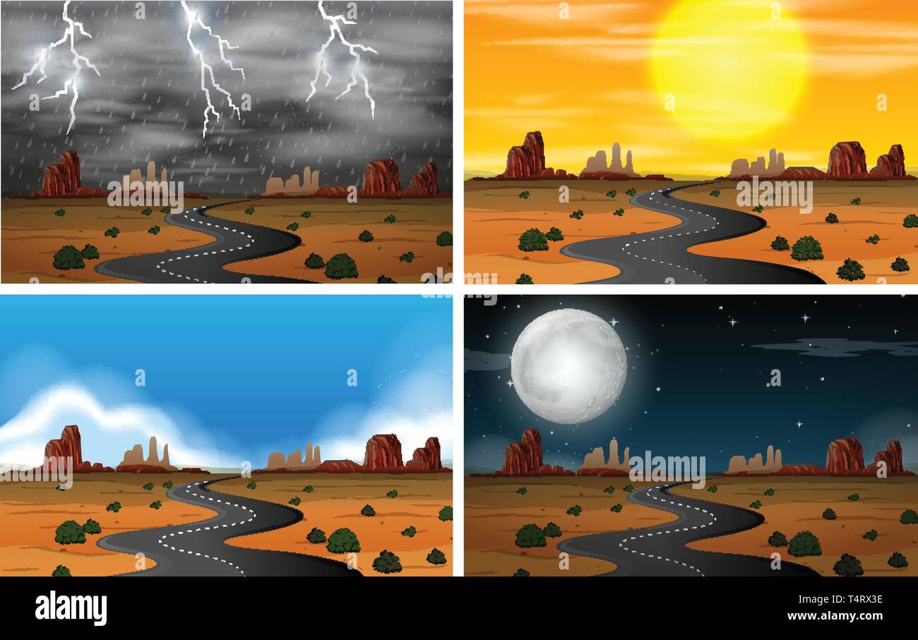 Different Sky Scenery Sets illustration Stock Vector Image & Art - Alamy