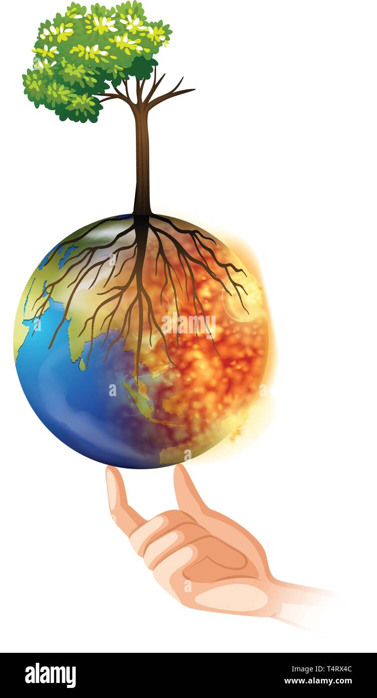 Human hand save the world illustration Stock Vector Image & Art - Alamy