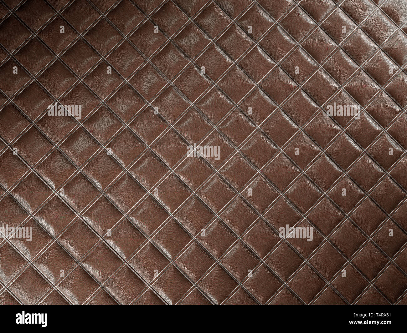 Alligator or crocodile brown Leather. Square stitched texture or ...