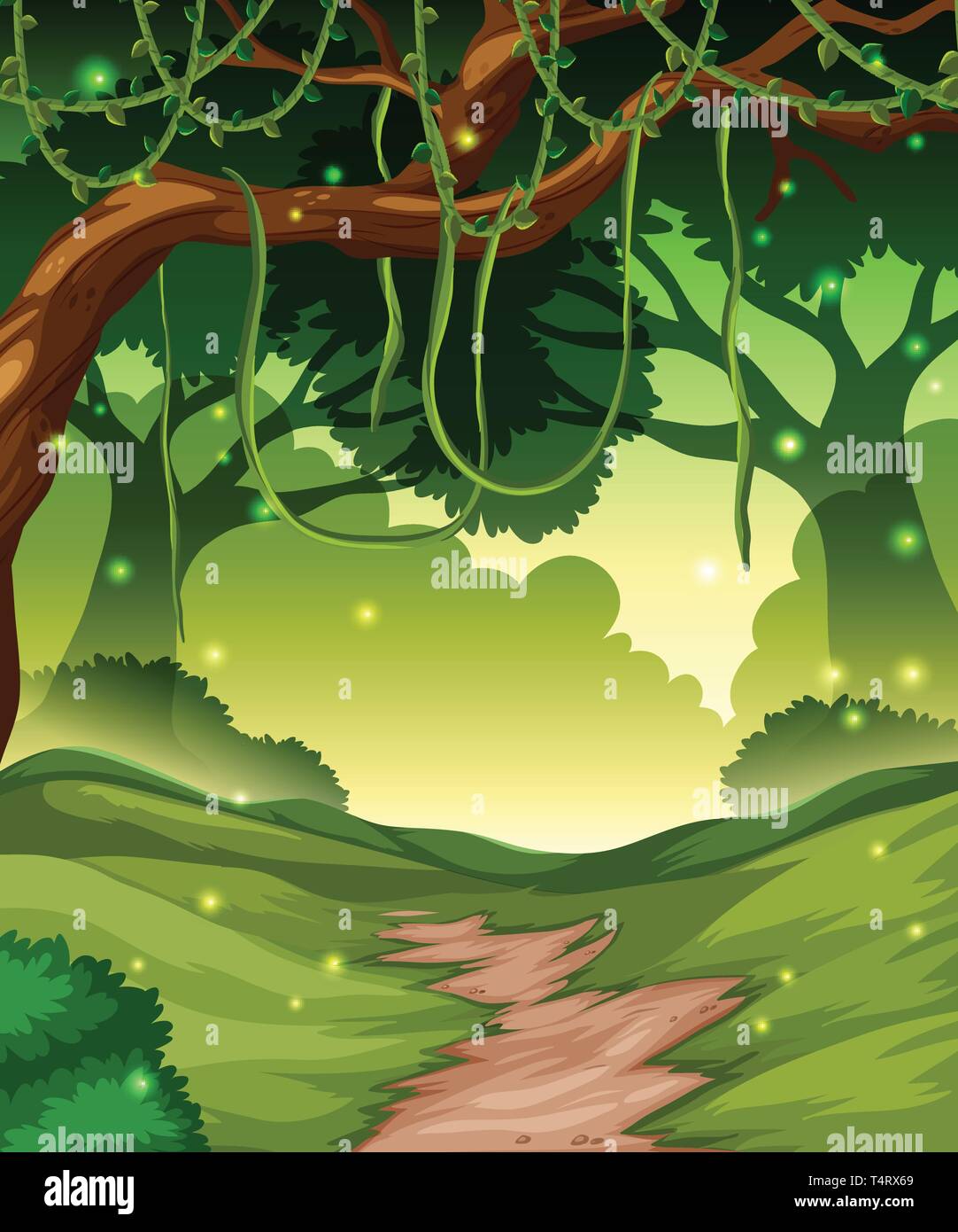 Tree in pathway Stock Vector Images - Alamy