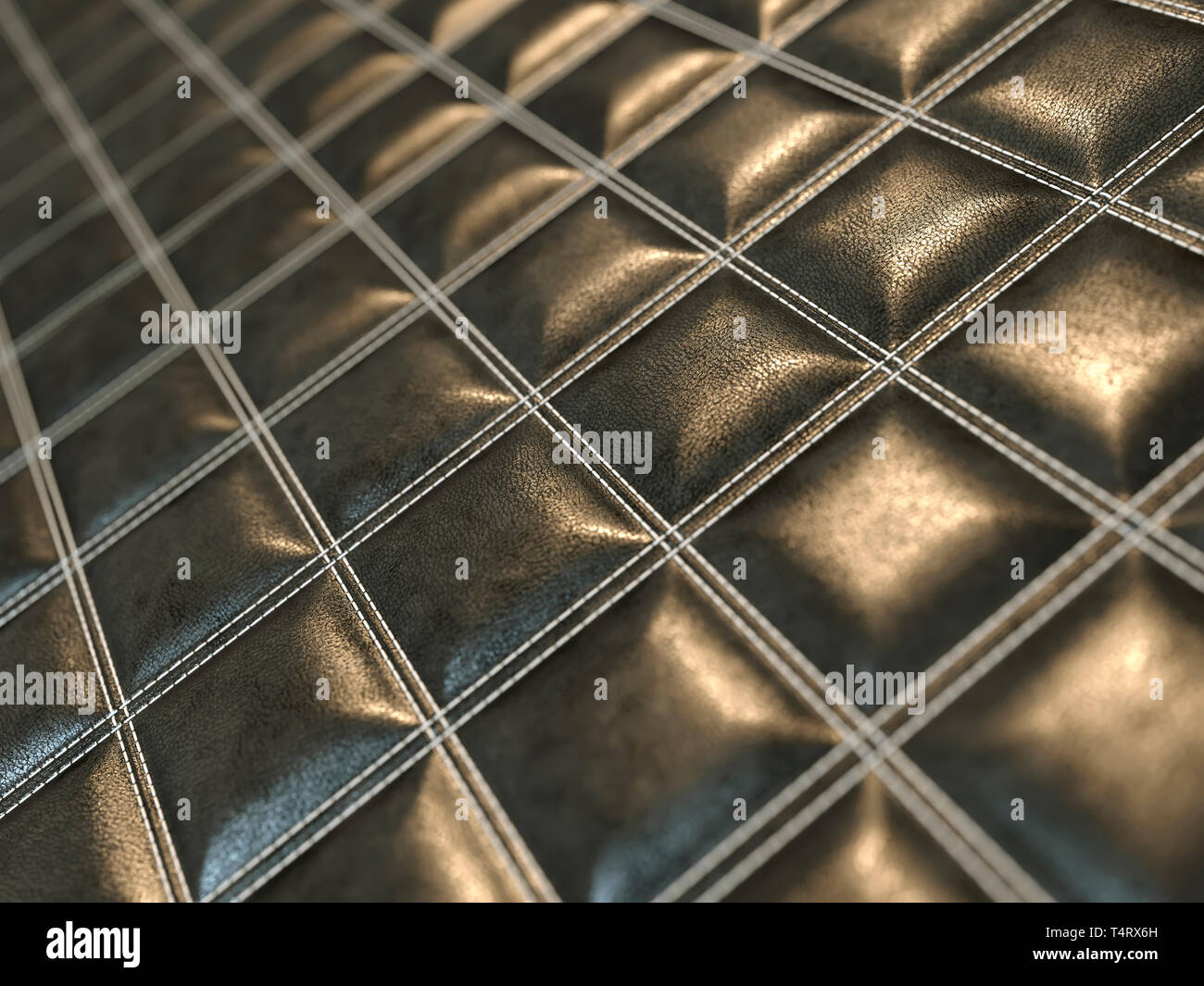 Leather stitched square black shiny texture or background with bumps ...