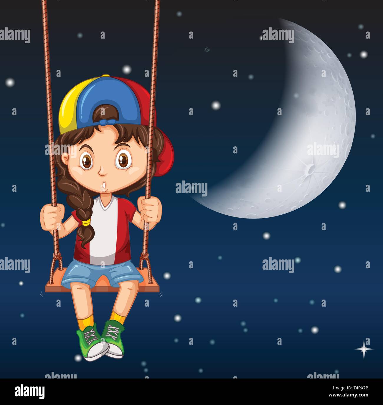 Swinging boy Stock Vector Images - Alamy