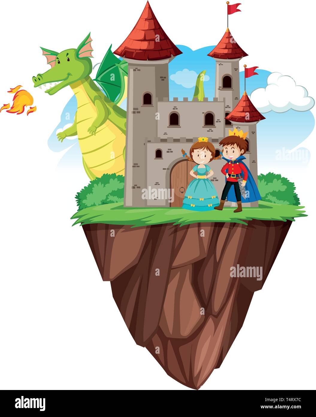 Prince and princess at the castle illustration Stock Vector Image & Art ...