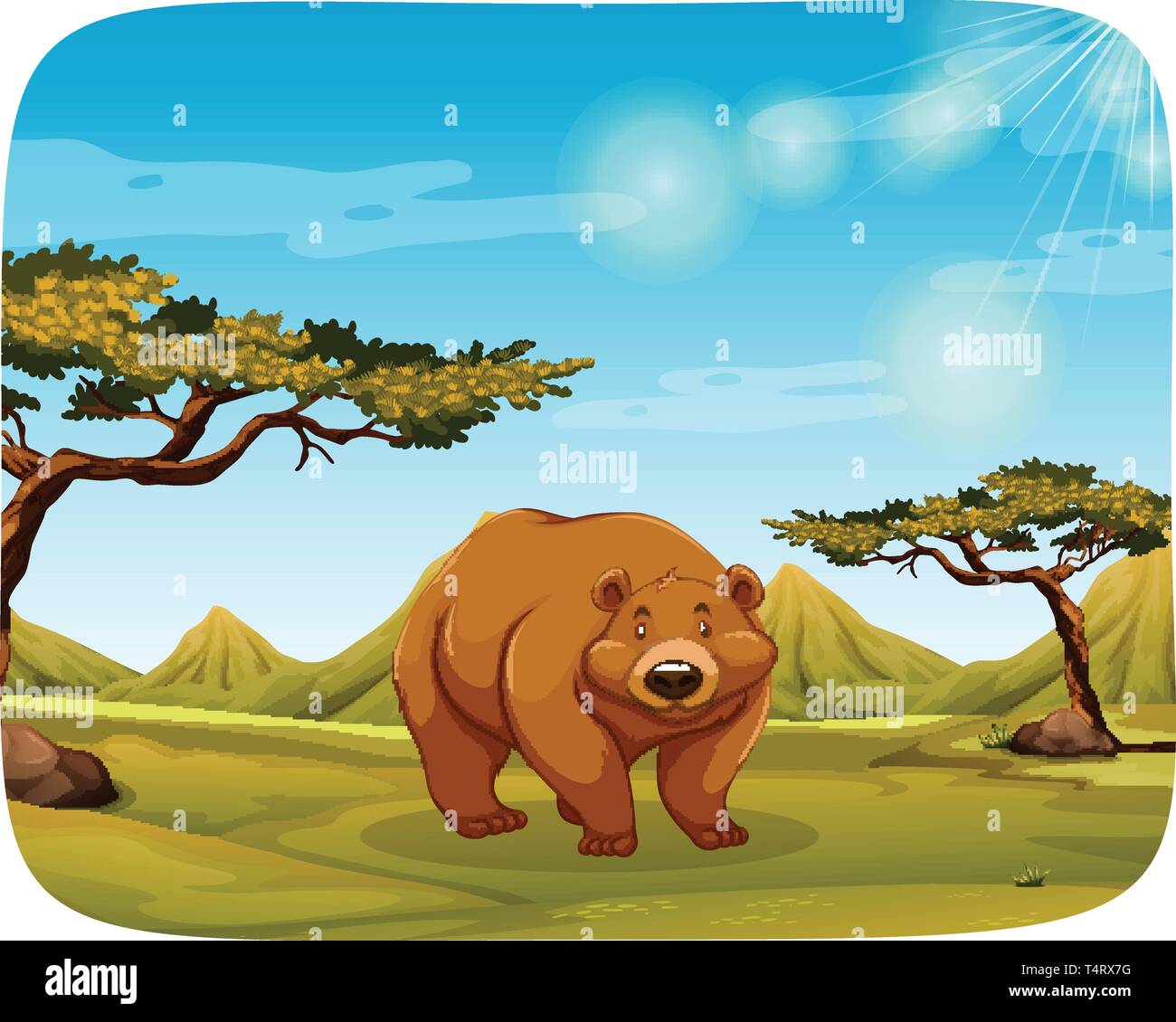 A bear in nature scene illustration Stock Vector Image & Art - Alamy