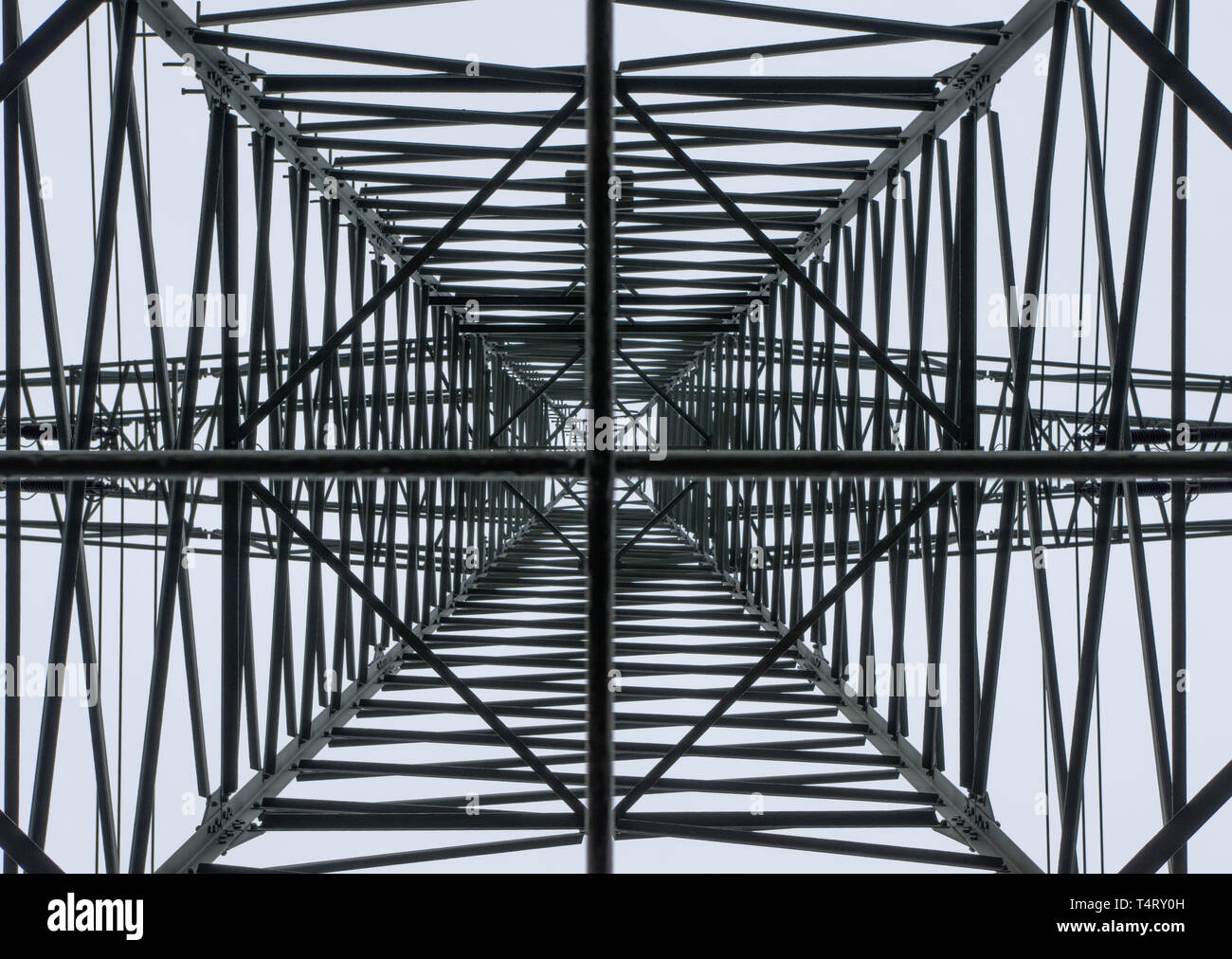electricity pylon from below Stock Photo - Alamy