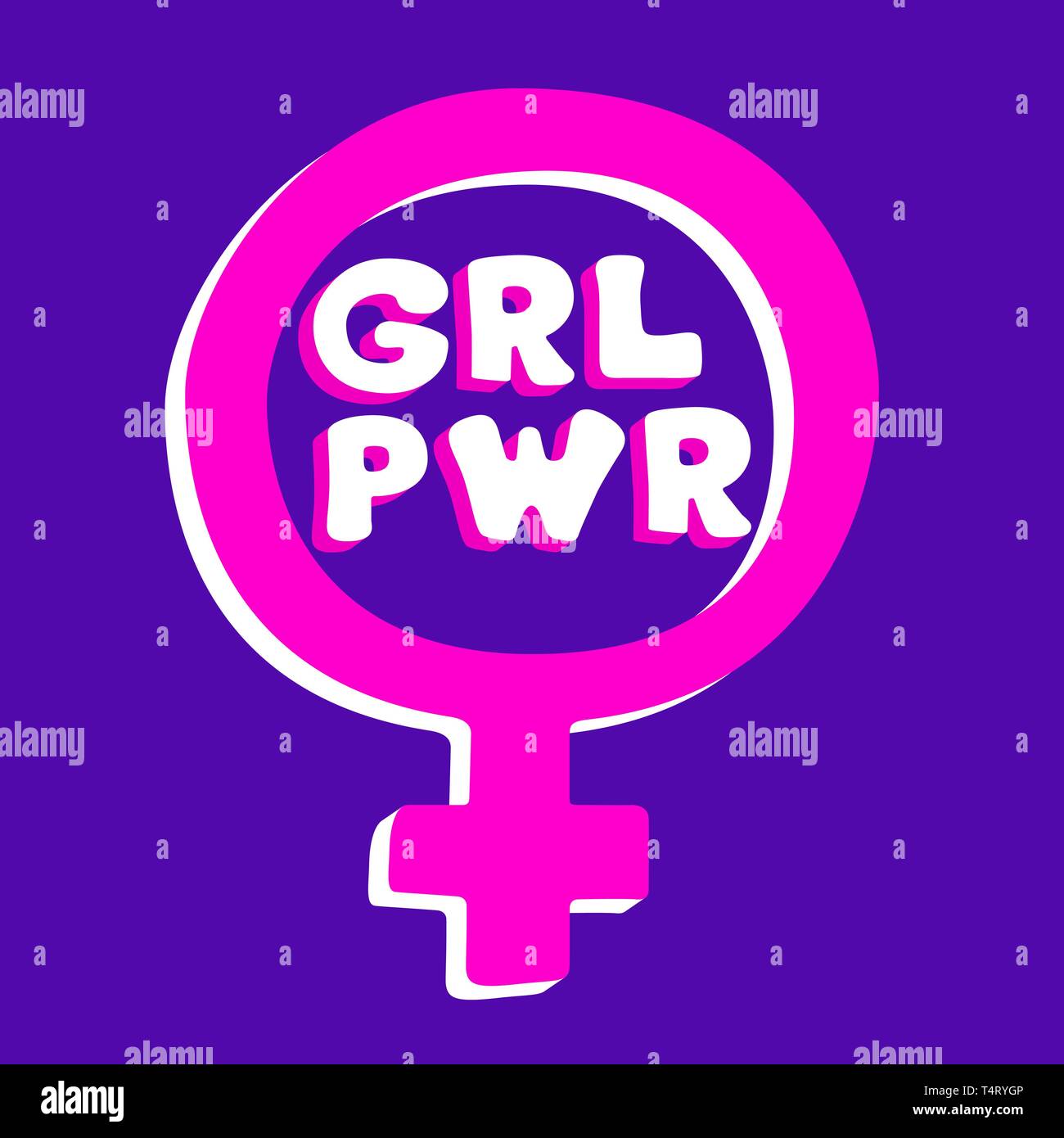 Girl Power handdrawn illustration. Feminism quote made in vector. Woman ...