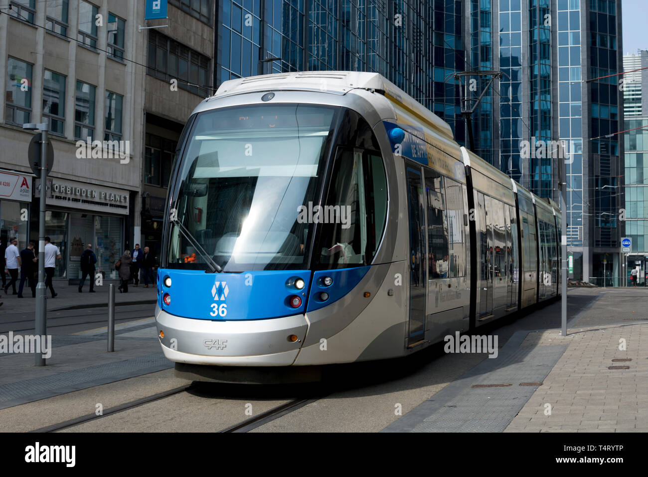 Birmingham city centre tram hi-res stock photography and images - Alamy
