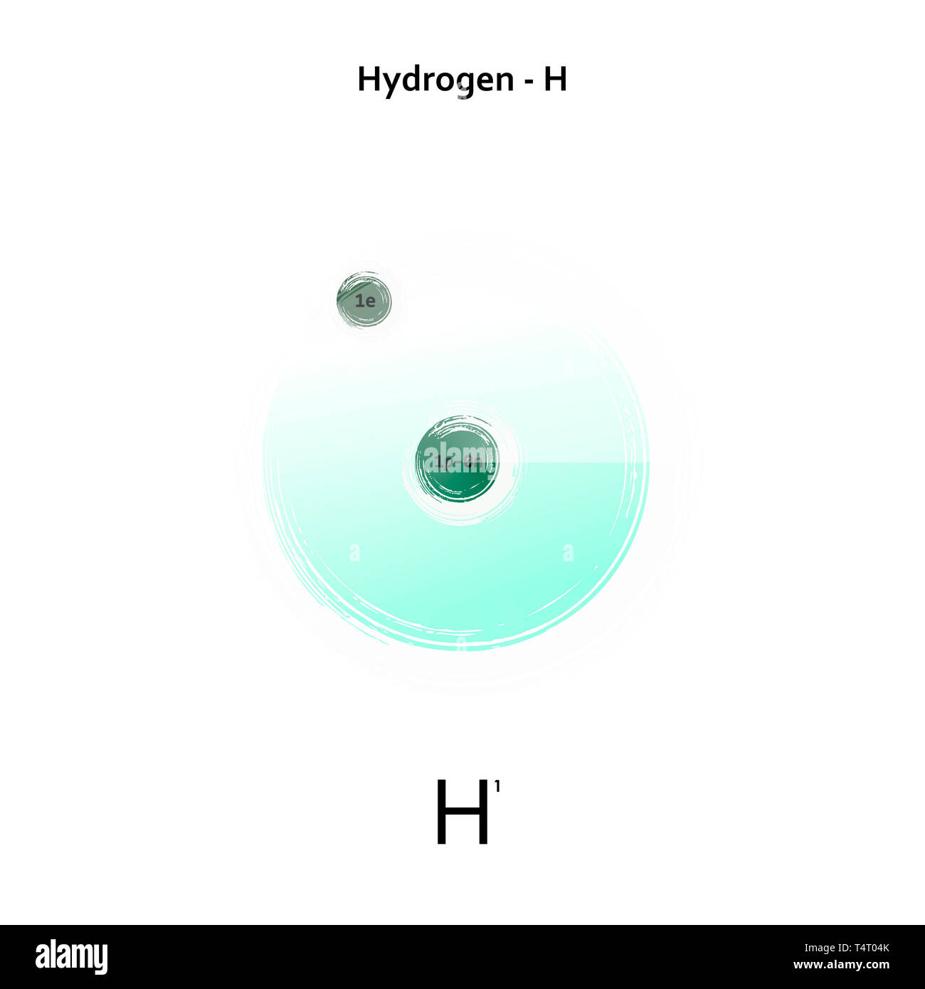 Hydrogen chemical element atomic structure illustration backdrop Stock ...