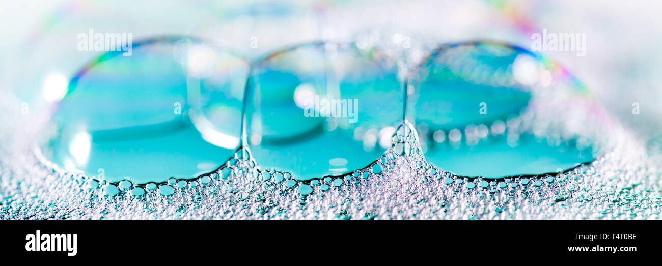 Clean blue soap bubbles and suds Stock Photo - Alamy