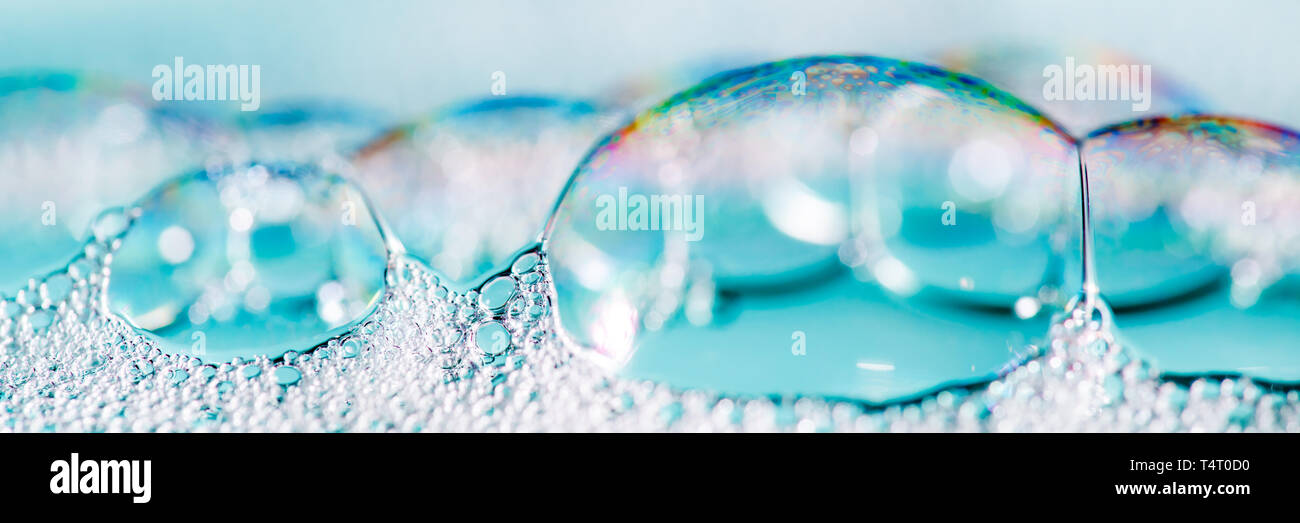 Clean blue soap bubbles and suds Stock Photo - Alamy