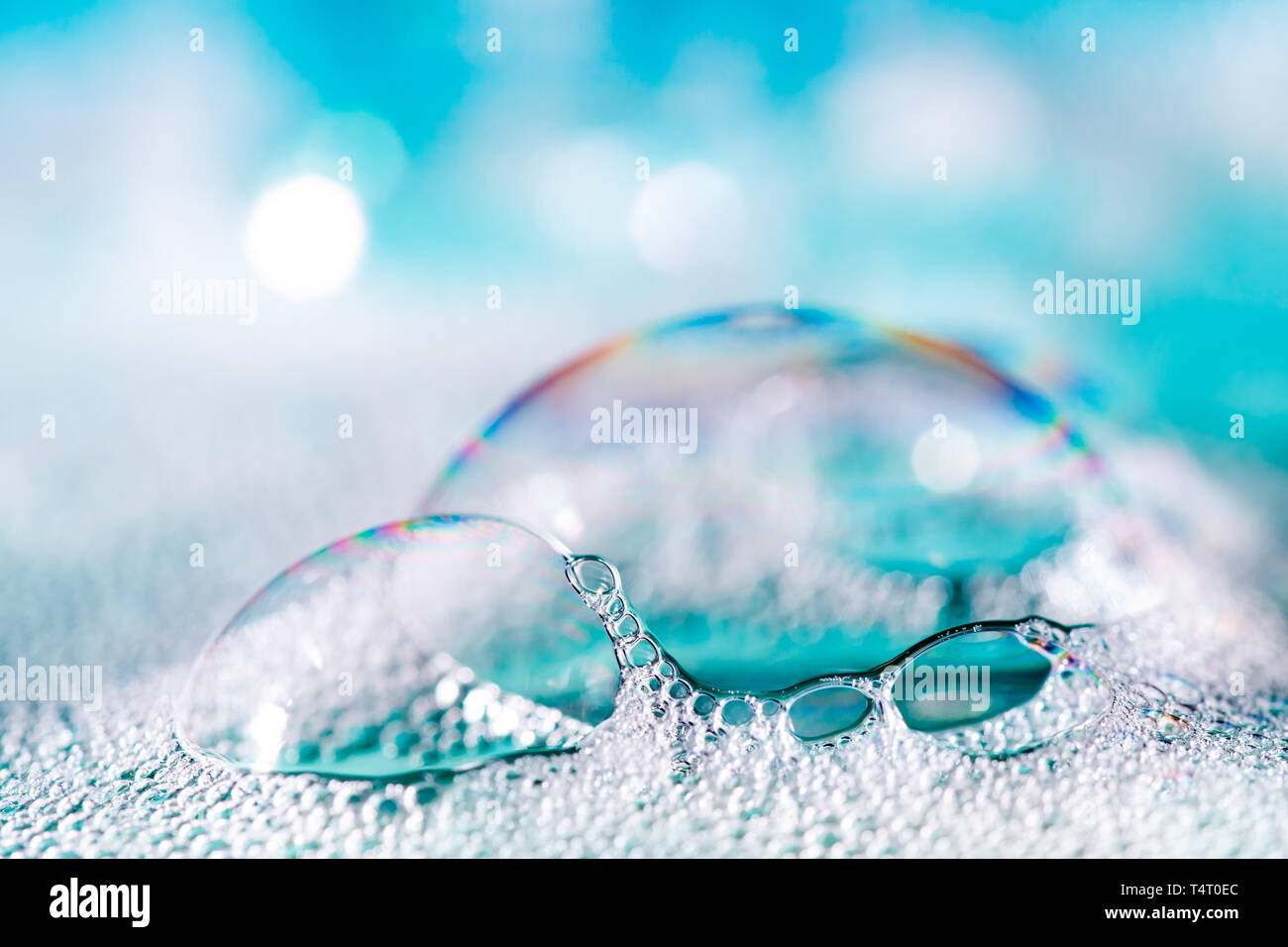 Clean blue soap bubbles and suds Stock Photo - Alamy