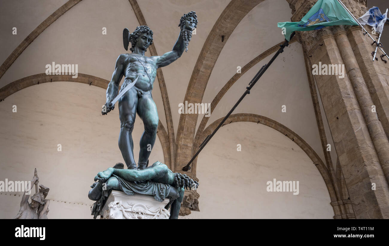 Statue of Perseus with Medusa's Head in Florence, Capital of Tuscany ...