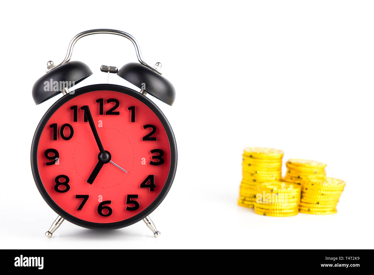 Time is Gold Alarm Clock concept isolated on white Stock Photo - Alamy