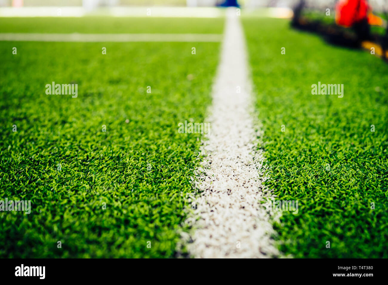 Boundary Line of an indoor football soccer training field Stock Photo ...