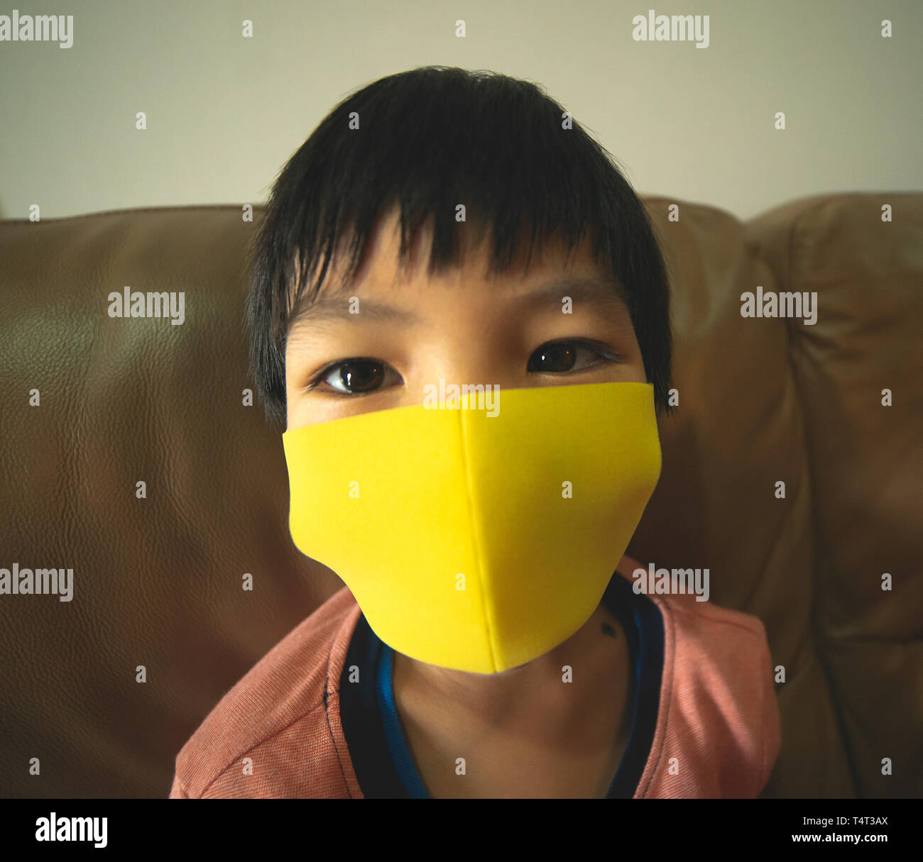 Little boy is wearing healthy mask protection from flu Stock Photo - Alamy