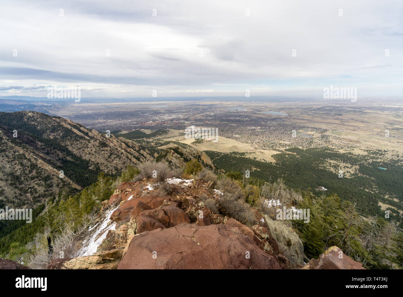 From the summit of Bear Peak, a view of Boulder, Colorado and the ...