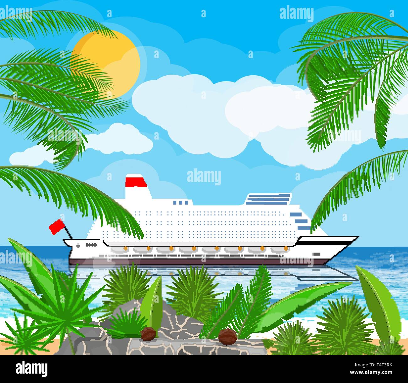 Seascape islands in lagoon Stock Vector Images - Alamy