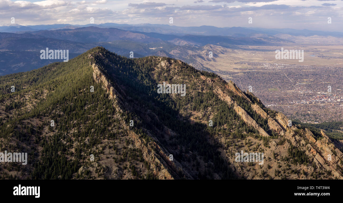 From the summit of Bear Peak, a view of Boulder, Colorado and the ...