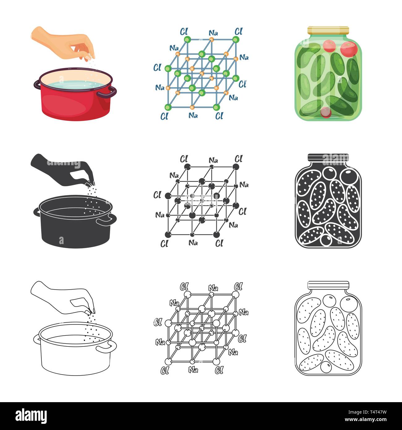 Vector design of cooking and sea sign. Set of cooking and baking stock ...