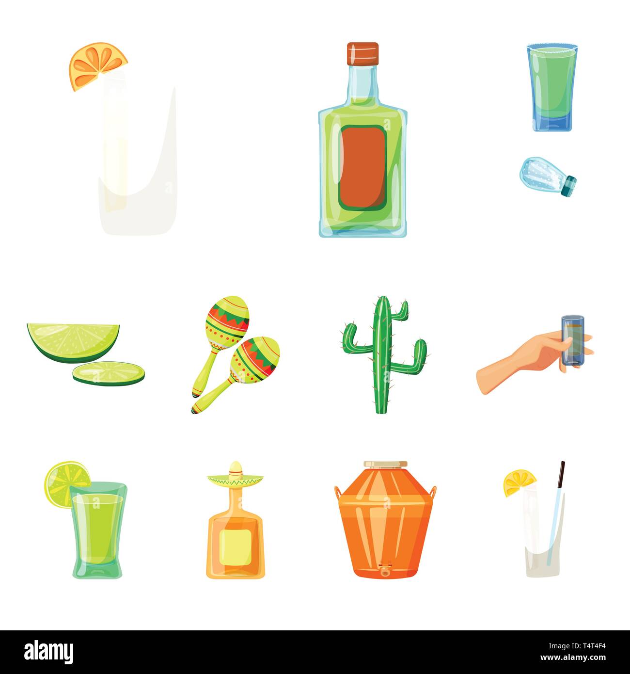Vector illustration of Mexico and tequila symbol. Collection of Mexico ...
