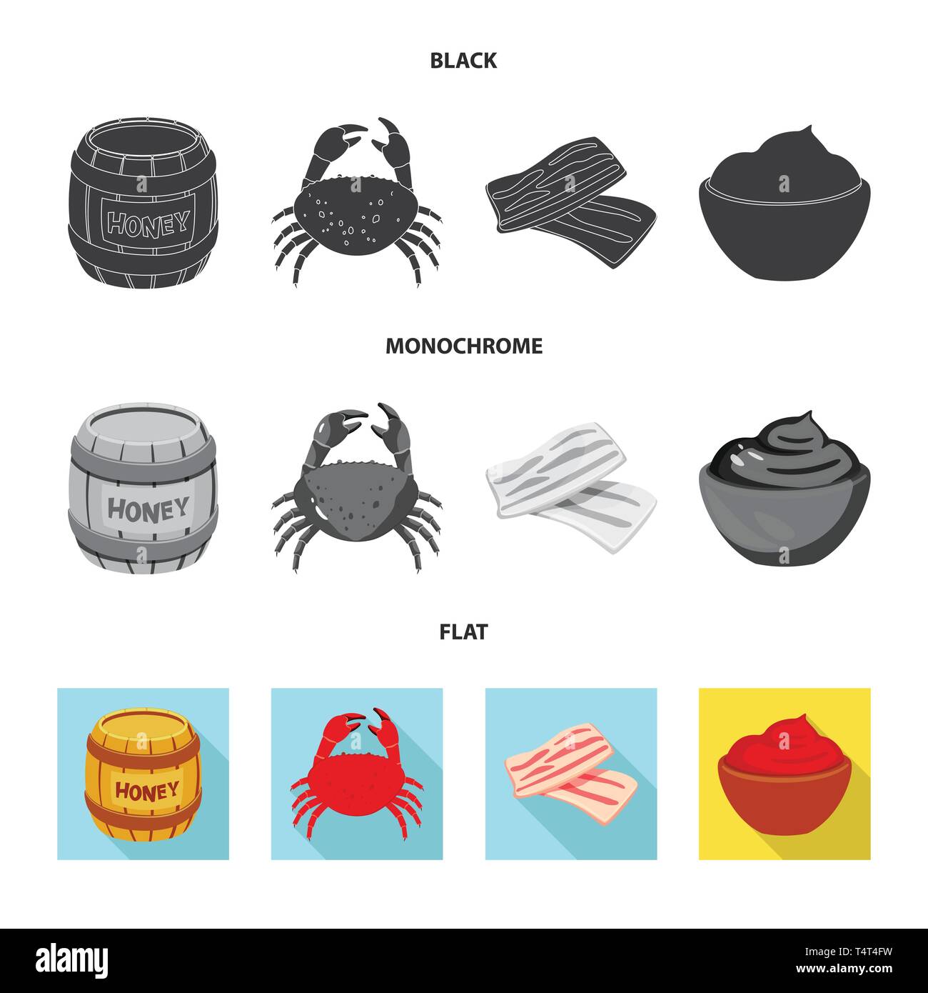 Vector illustration of taste and product icon. Set of taste and cooking ...
