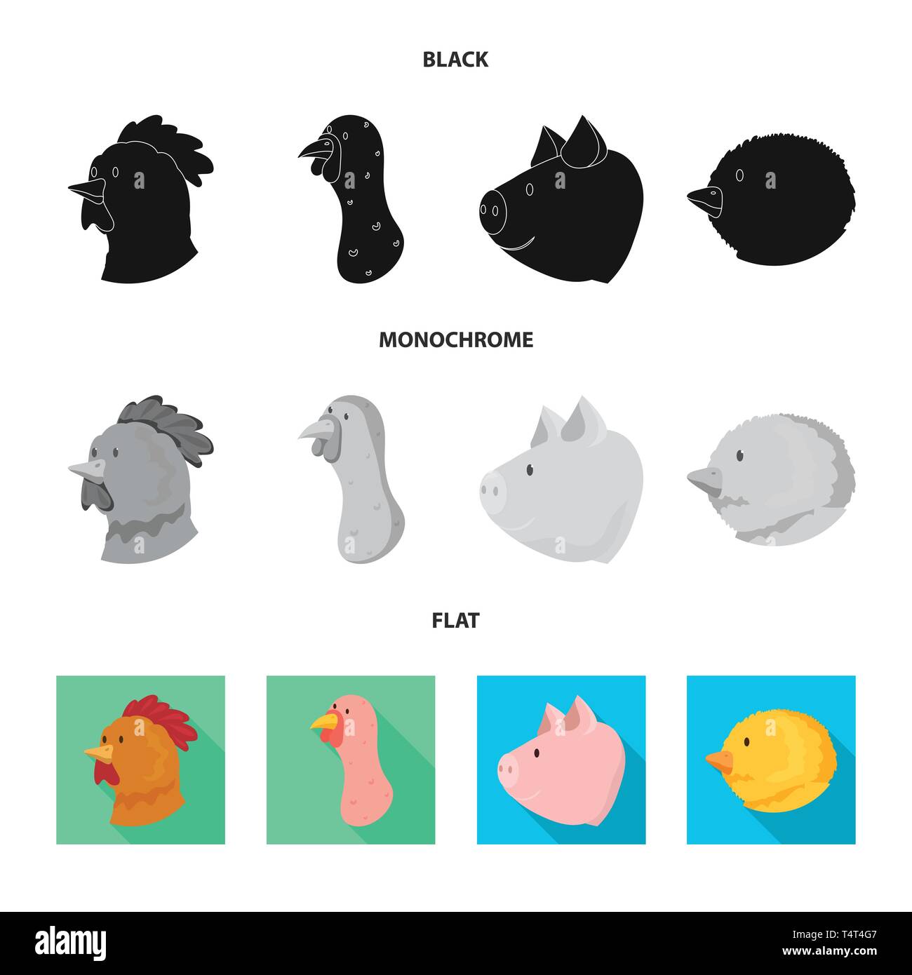 Vector illustration of agriculture and breeding sign. Collection of ...