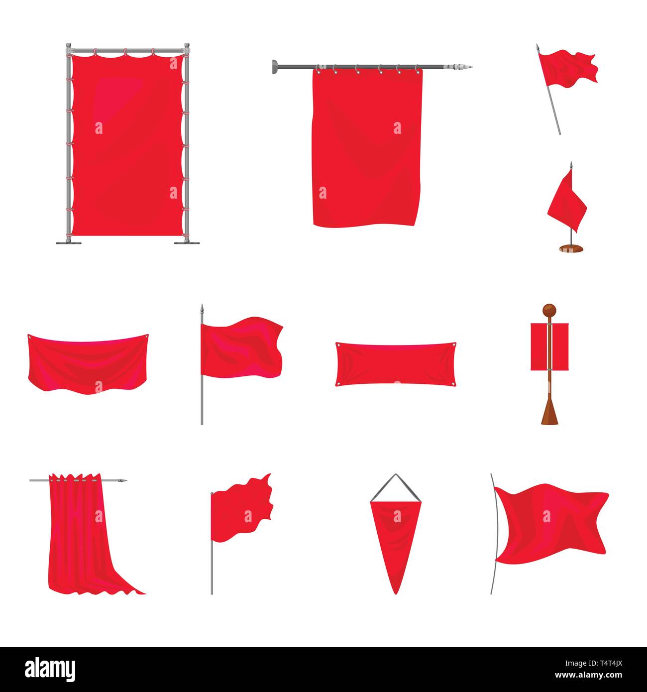 Vector illustration of promotional and textile sign. Set of promotional ...