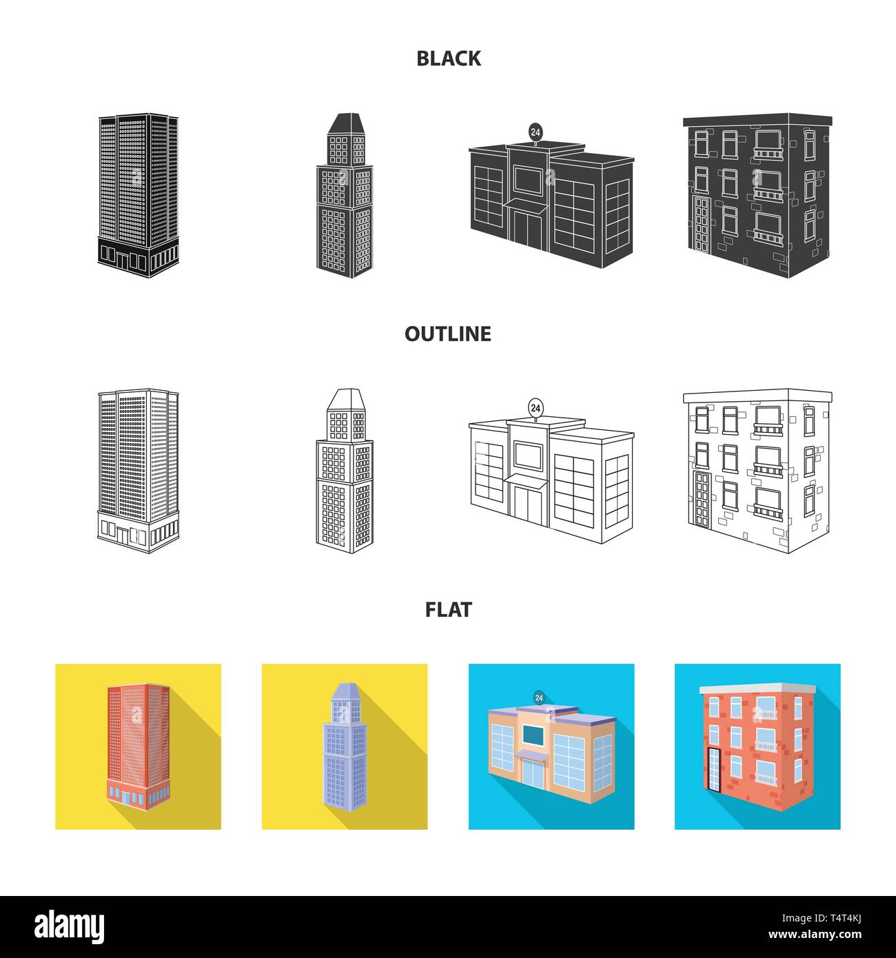 Vector illustration of construction and building sign. Set of ...