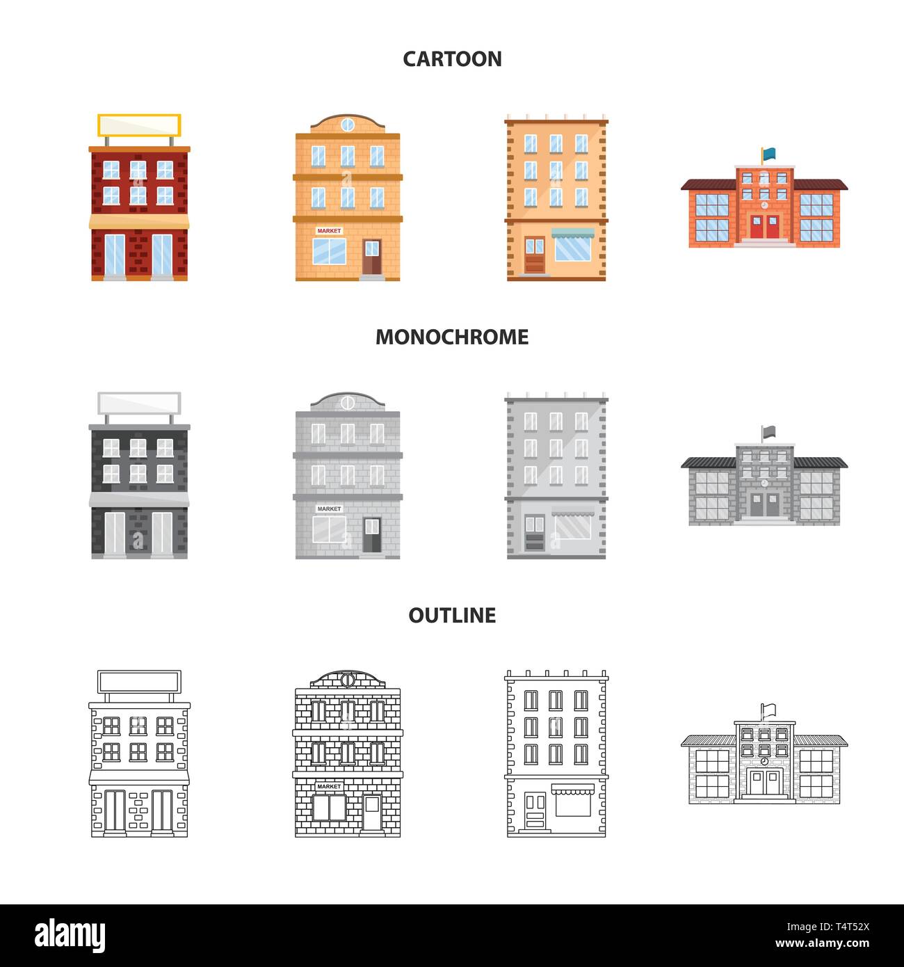 Vector design of municipal and center icon. Collection of municipal and ...