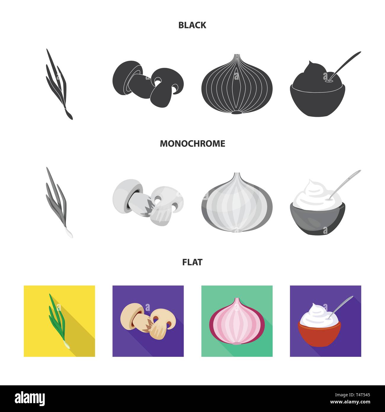 Vector illustration of taste and product symbol. Collection of taste ...