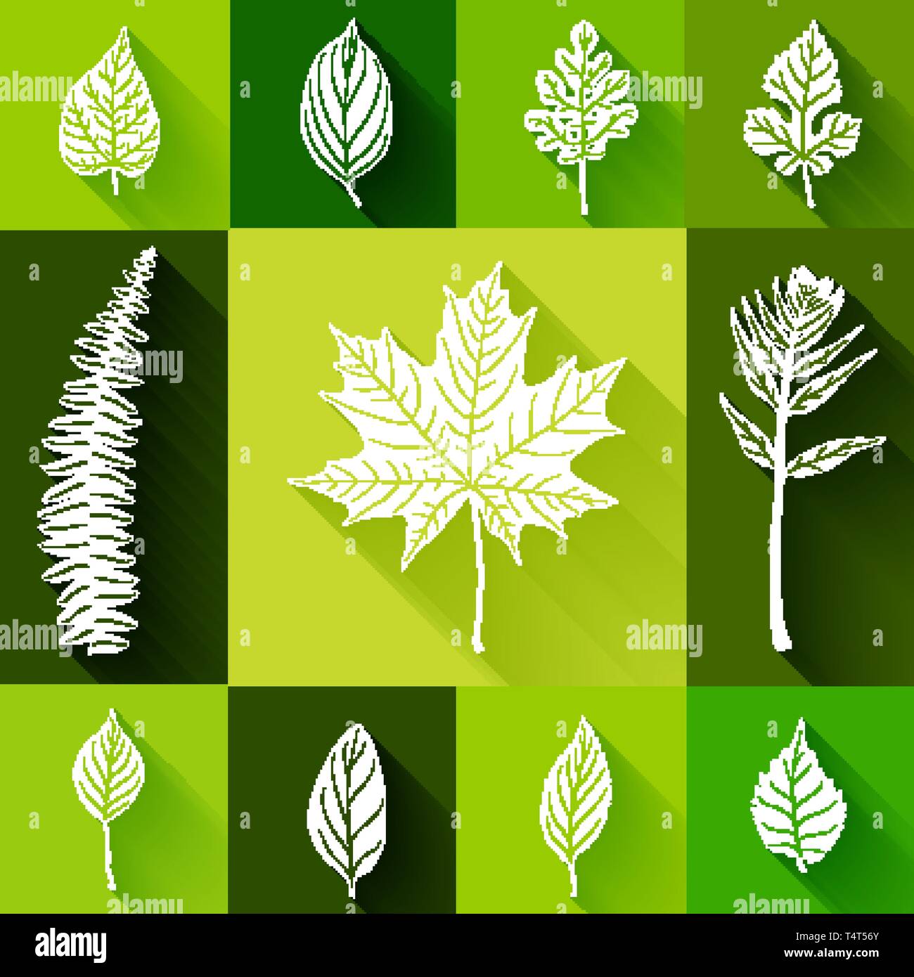 Leaves set vector background Stock Vector Image & Art - Alamy