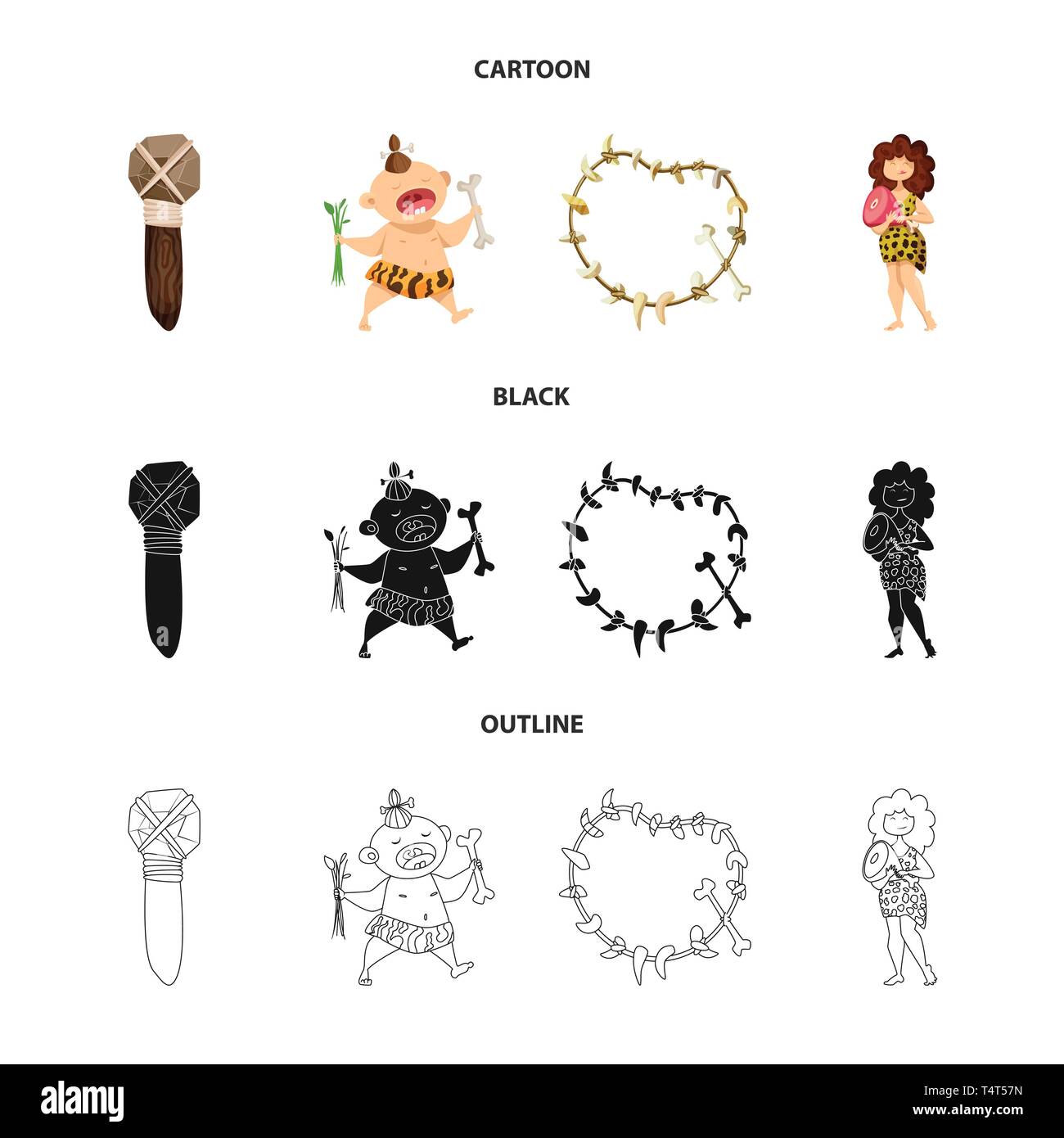 Vector design of evolution and prehistory logo. Set of evolution and ...