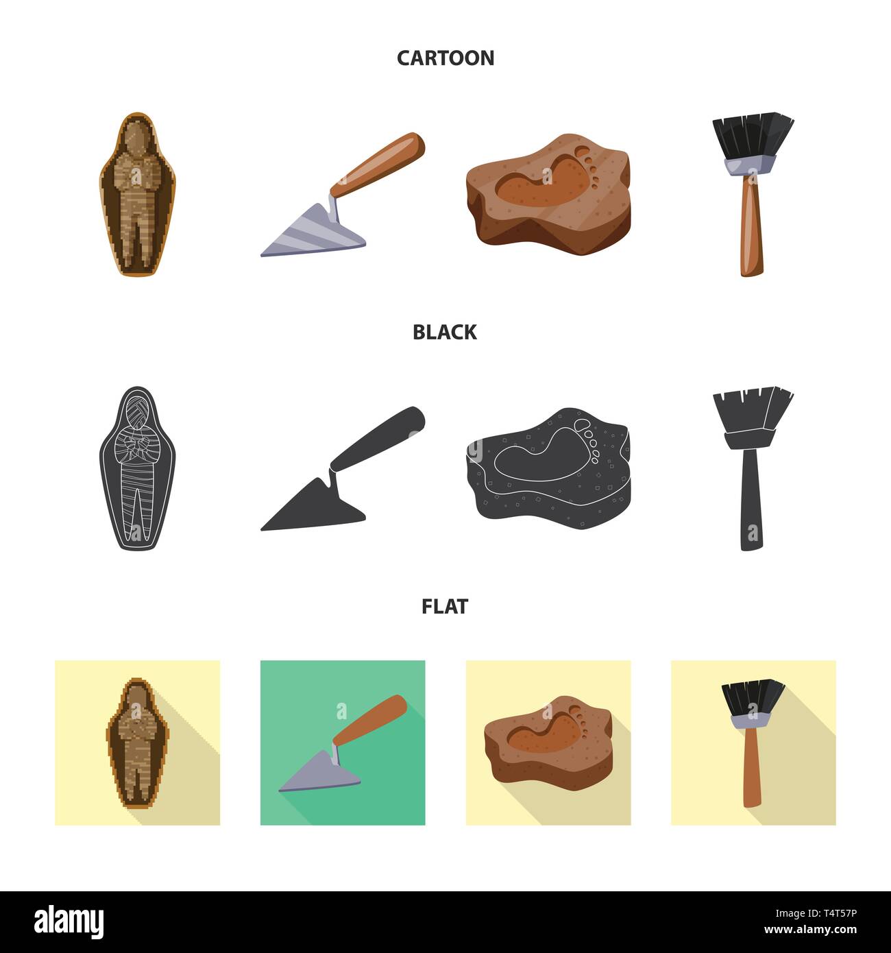 Vector illustration of story and items sign. Set of story and ...