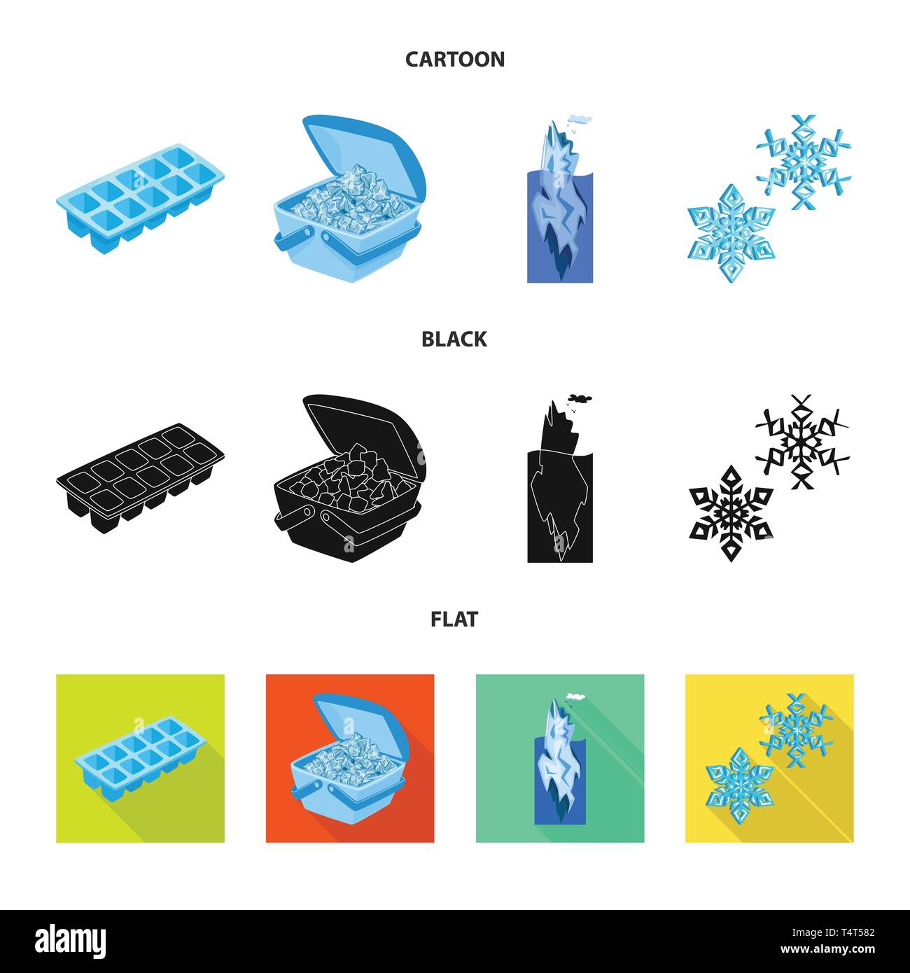 Isolated object of texture and frozen symbol. Set of texture and ...