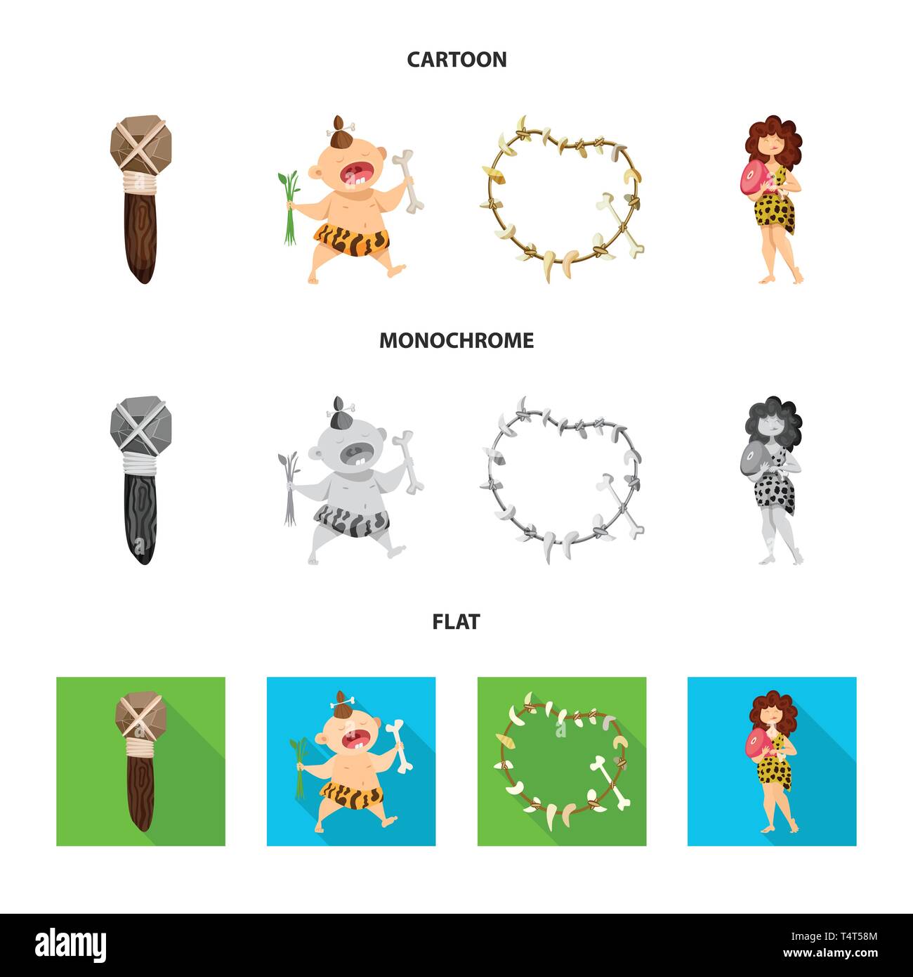 Vector illustration of evolution and prehistory logo. Collection of ...