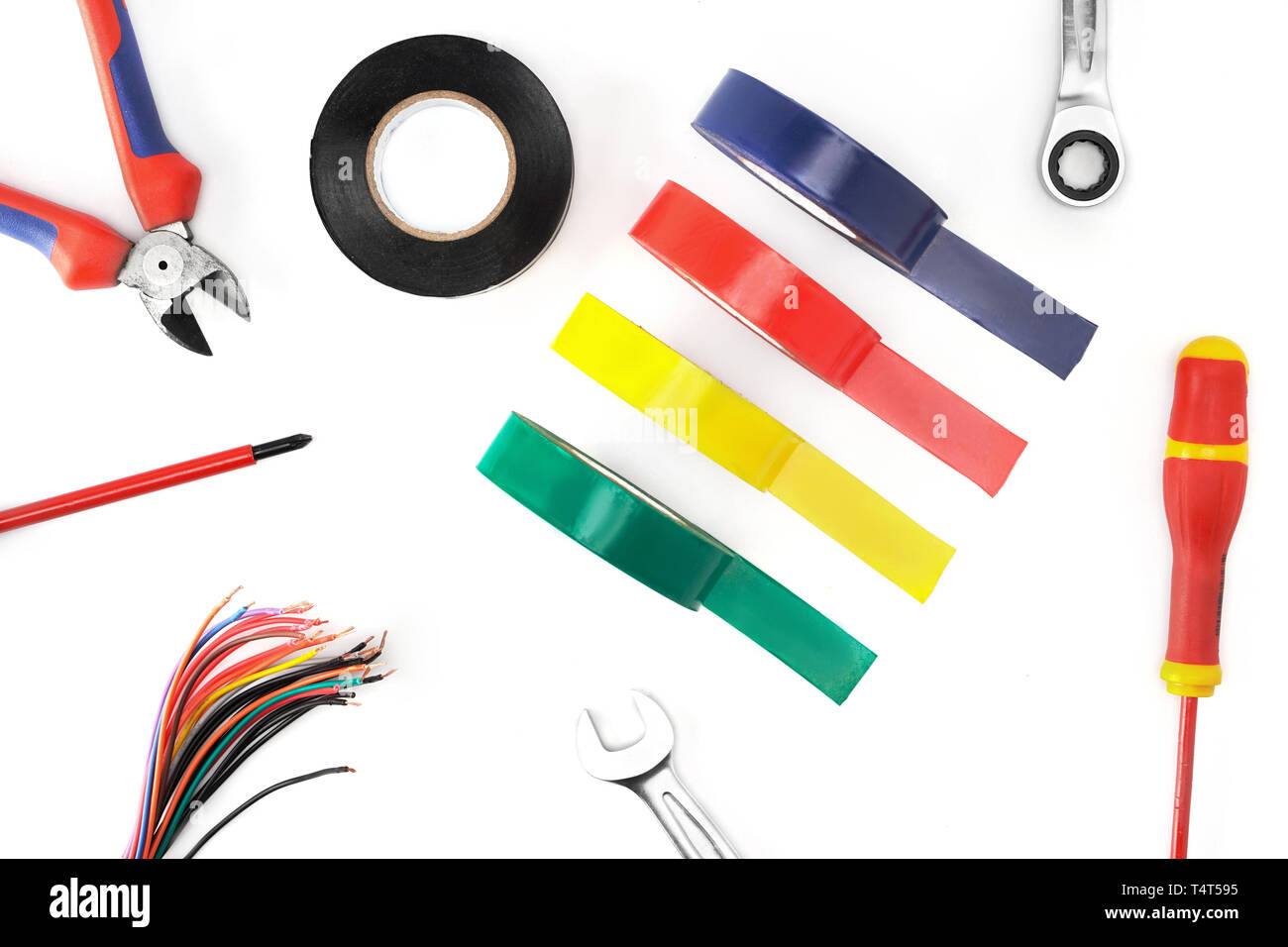 Composition of tools for the electrician repair and its protection and ...