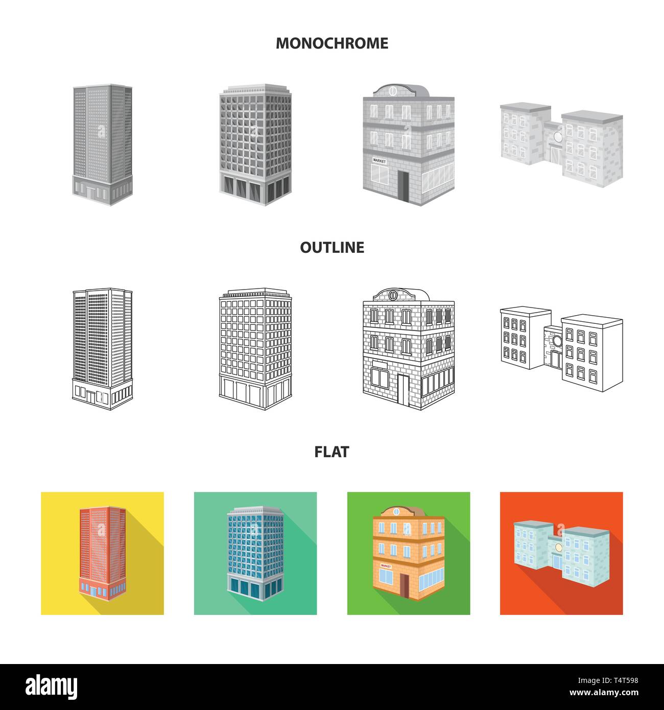 Vector illustration of construction and building symbol. Collection of ...