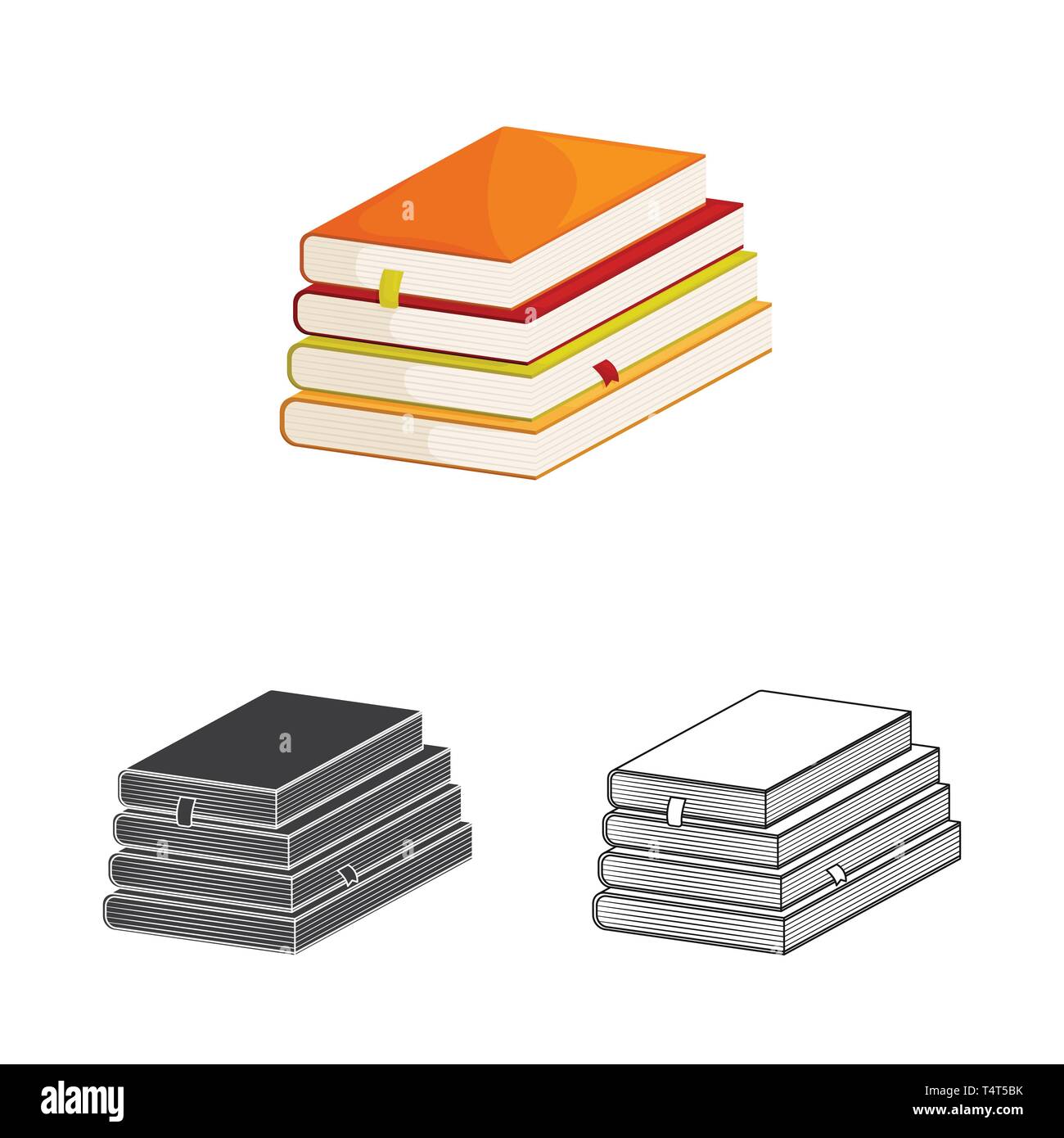 Vector design of book and stack symbol. Set of book and university ...