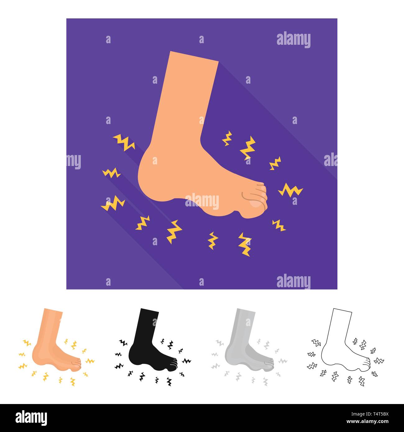 Vector design of foot and flatfoot symbol. Set of foot and anatomy ...