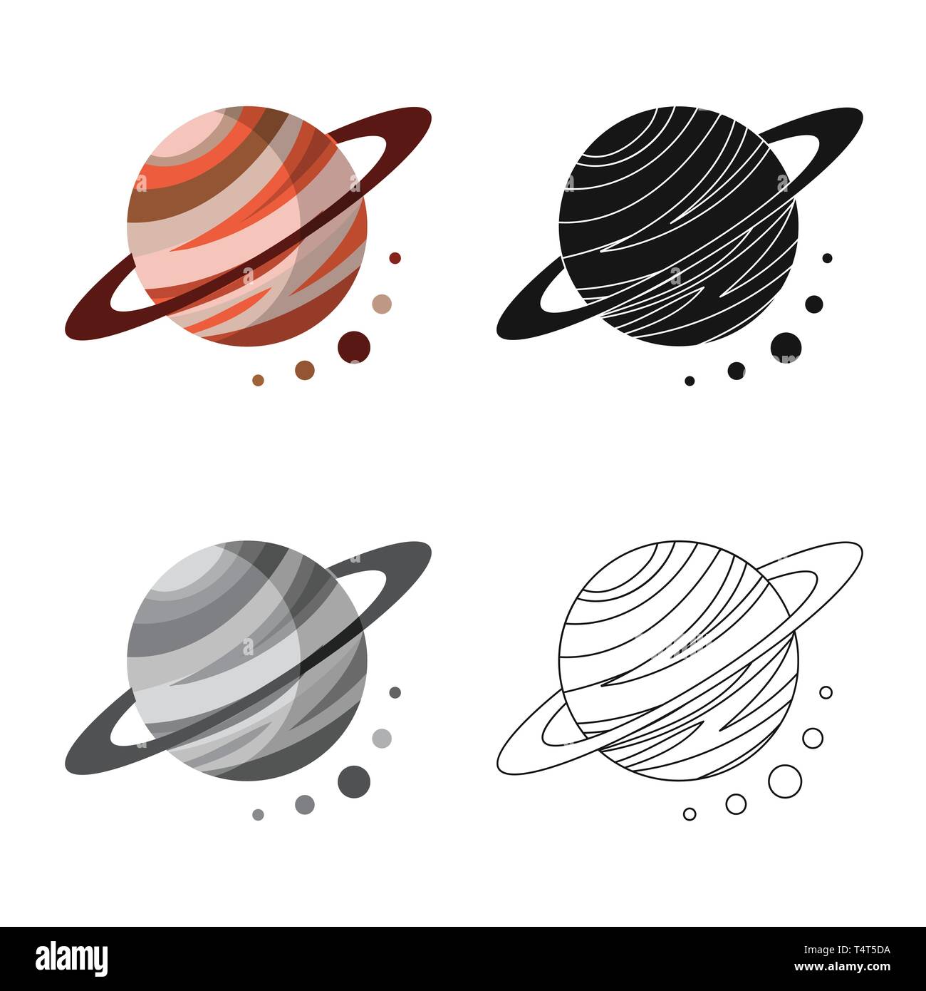 Isolated object of planet and system symbol. Collection of planet and ...