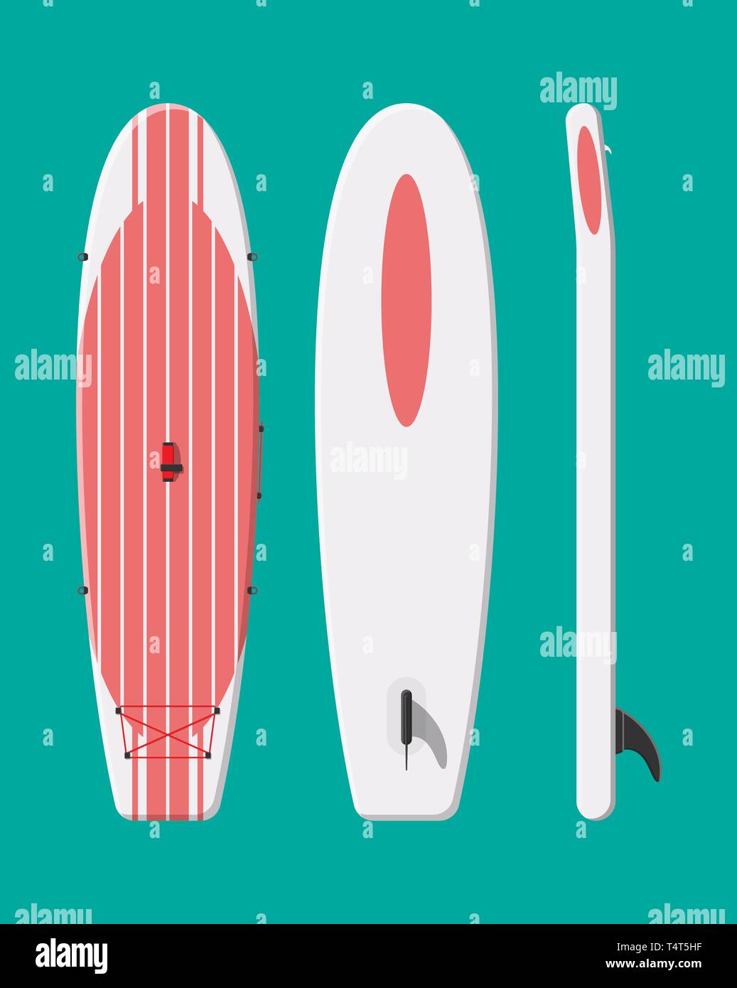 Modern surfboard. Surfing board isolated on white. Vector illustration ...
