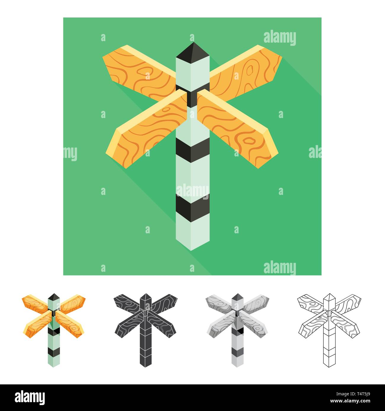 Vector illustration of signage and sign sign. Set of signage and ...